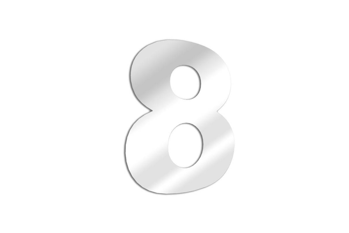 Numero espejo 8 arial - SOLIMAR SARL - TENDANCEMIROIR